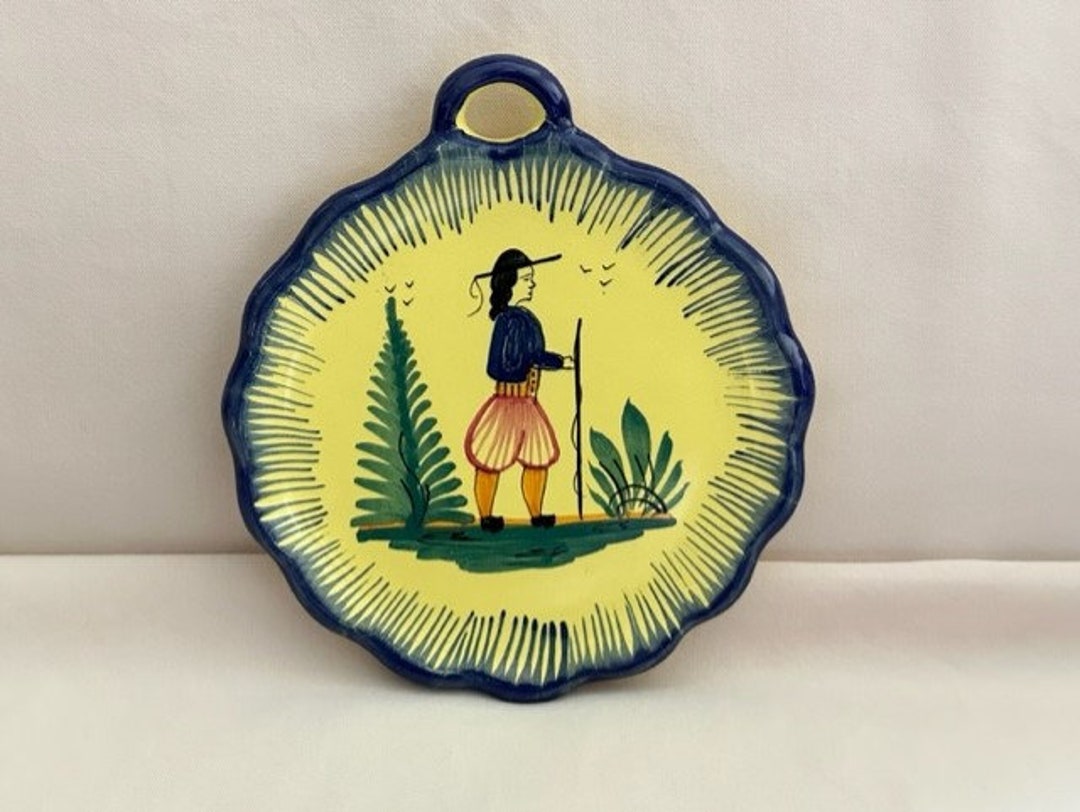 Vintage Small Henriot Quimper Soliel Yellow Plate - Etsy