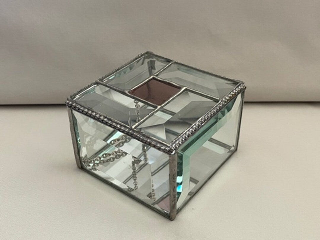 Vintage Glass Jewelry Box - Etsy