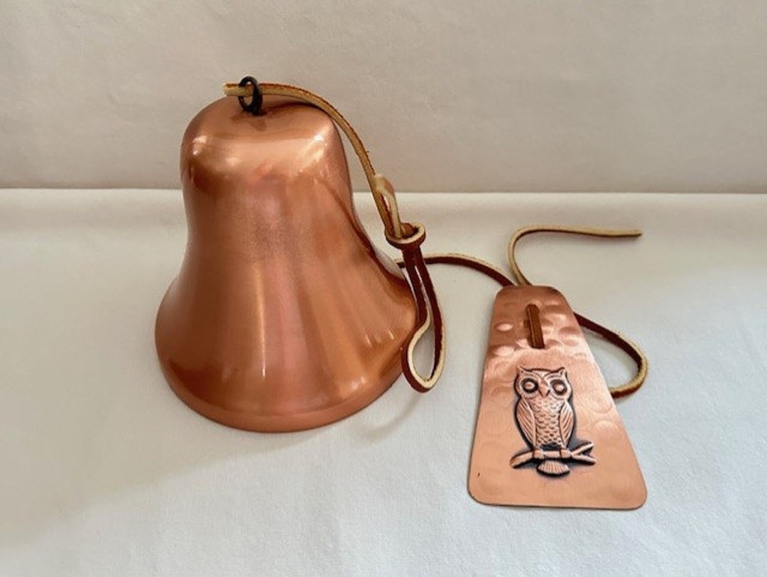 Vintage Copper Owl Detail Bell Wind Chime - Etsy