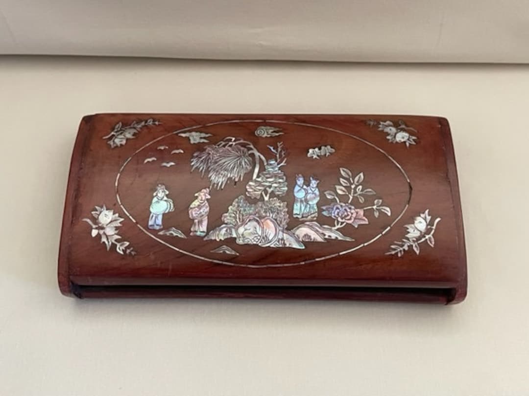 Antique Japanese Shell Inlay Wood Box - Etsy