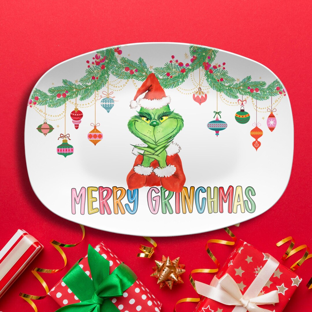 Merry Grinchmas Christmas Platter: Grinch Inspired Serving Platter - Etsy