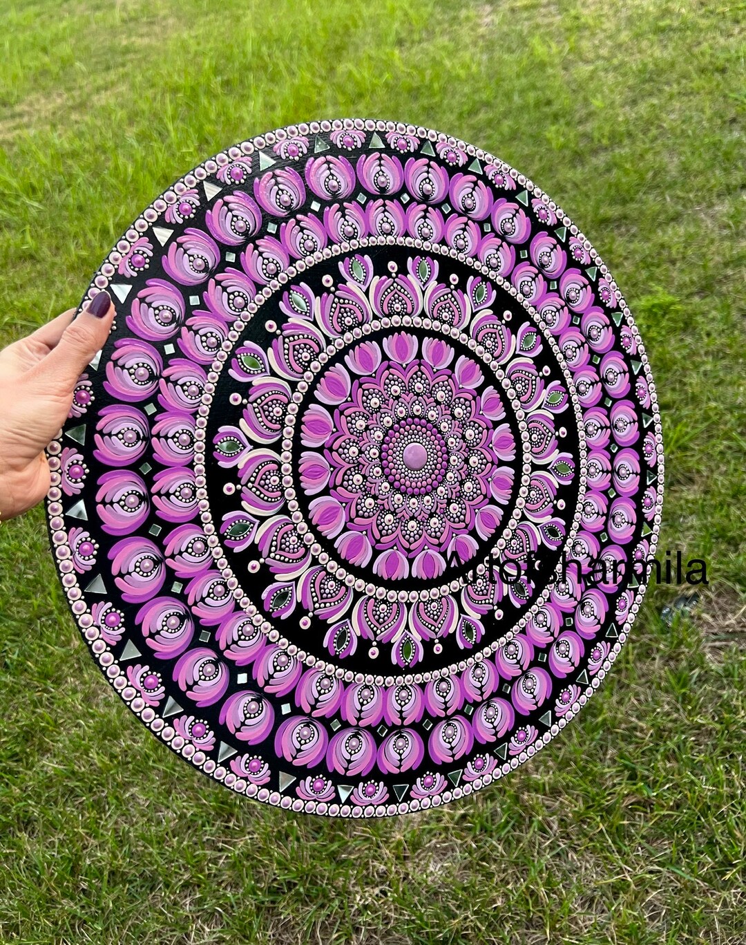 18”dot Mandala on Wooden Board, Mandala Painting,meditative Art,dot Art ...