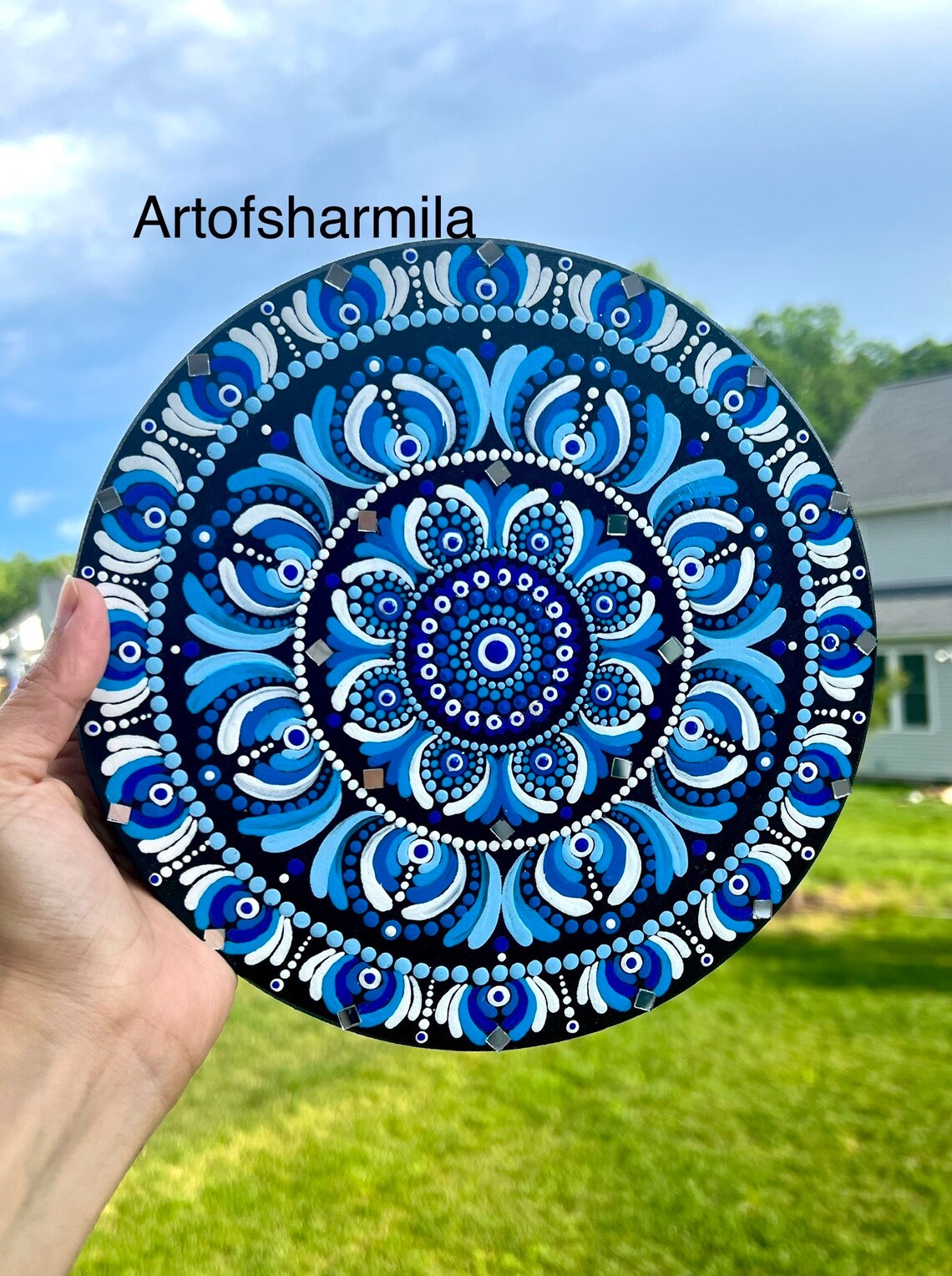 Dot Mandala Painting on Round Canvas, Mandala Painting,mandala for ...