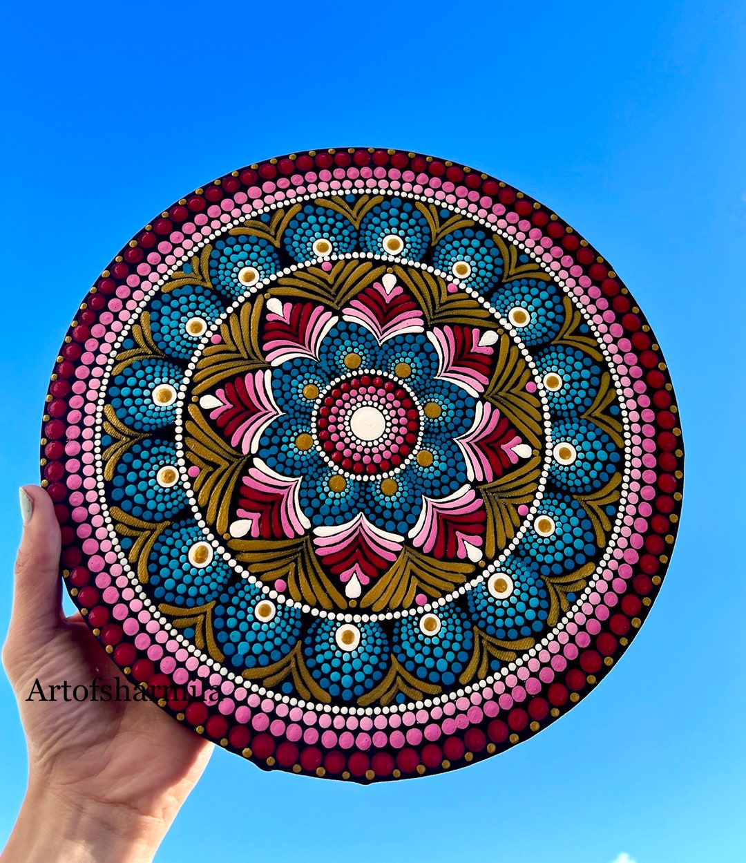 Dot Mandala Painting on Round Canvas, Mandala Painting,mandala for ...