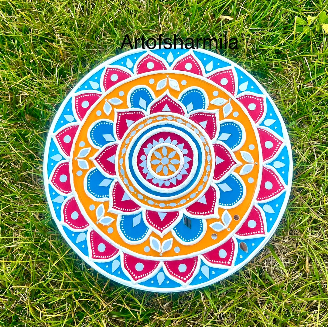 Mandala Clay Work Mud and Mirror Artworklippan Art Mandala - Etsy