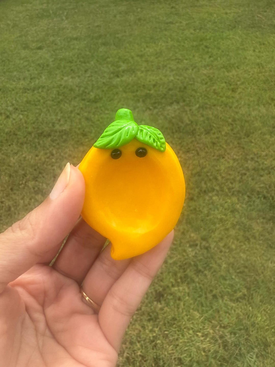 Handmade Polymer Clay Mango Worry Stone – Pocket Buddy for Anxiety ...