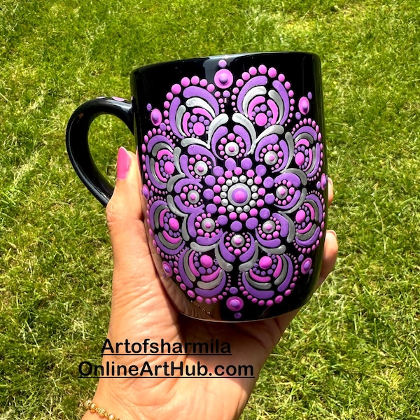 Hand Painted Mandala Cups - Etsy