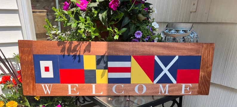 Nautical Welcome Sign, Nautical Flag Sign, Welcome Sign, Maritime - Etsy