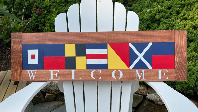 Nautical Welcome Sign, Nautical Flag Sign, Welcome Sign, Maritime - Etsy