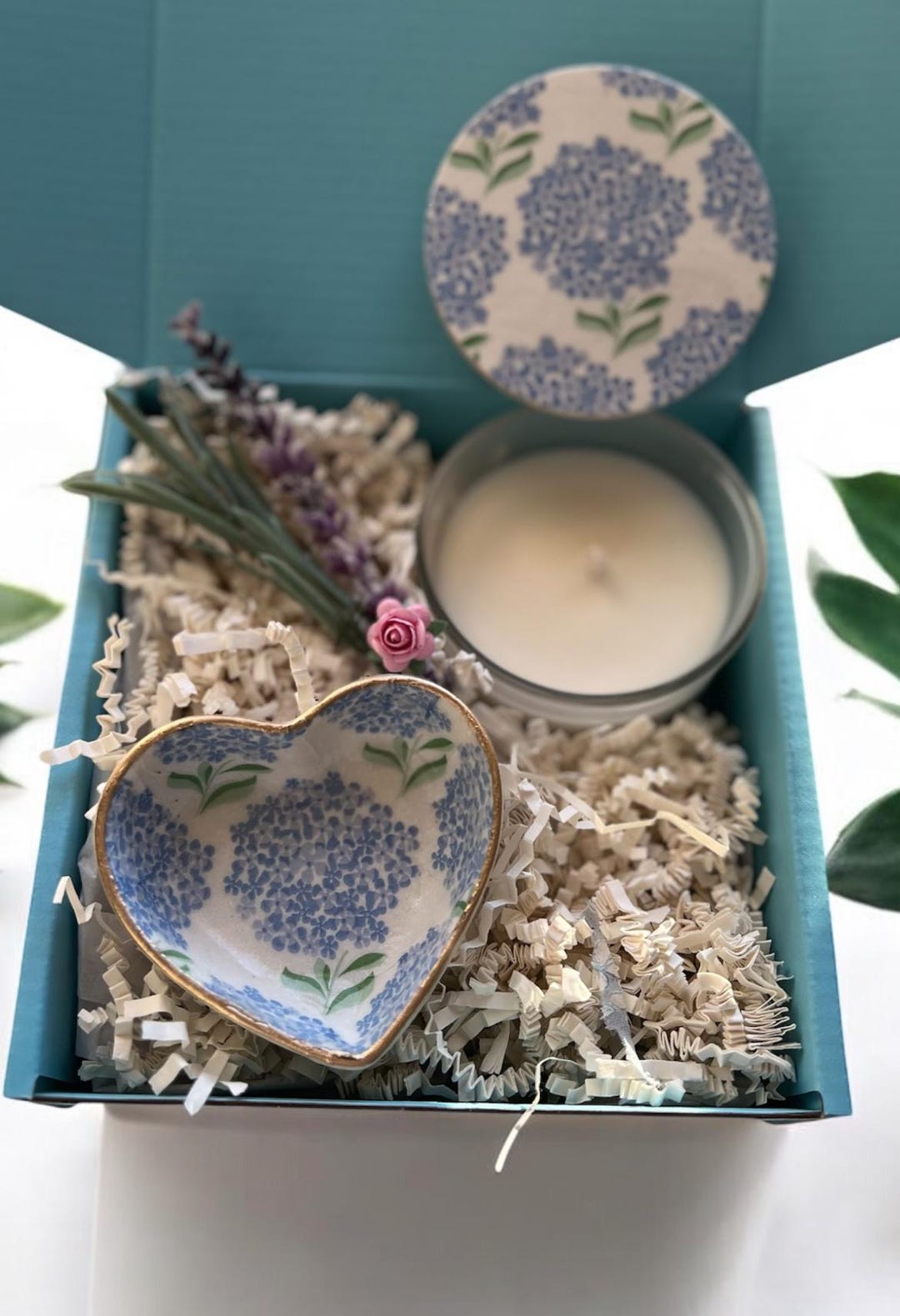 Hydrangea Gift Box, Hydrangea Dish and Candle, Mothers Day, Bridesmaids ...