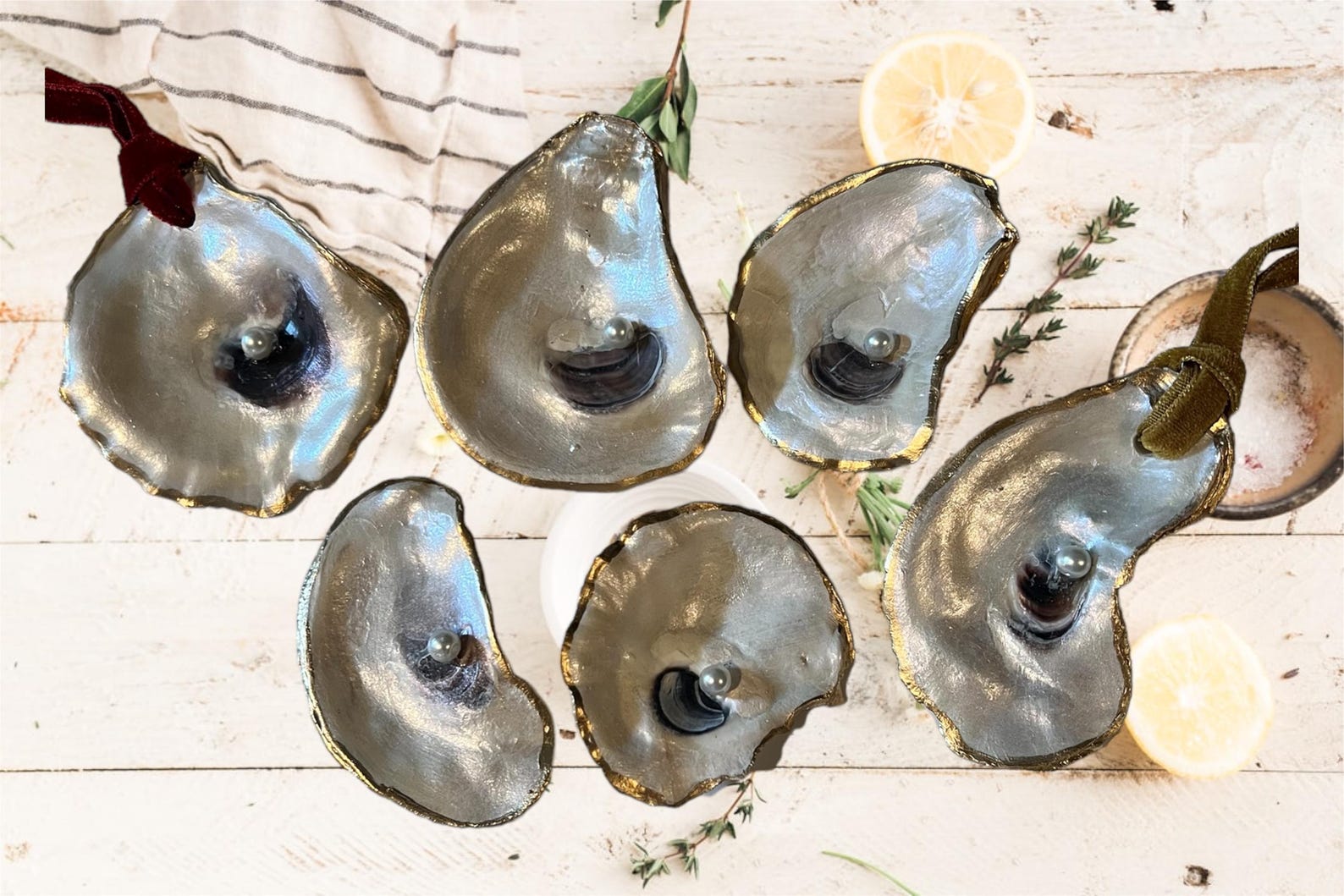 Oyster Shell Napkin Rings Set of 4. Natural Shell Napkin Ring Set - Etsy