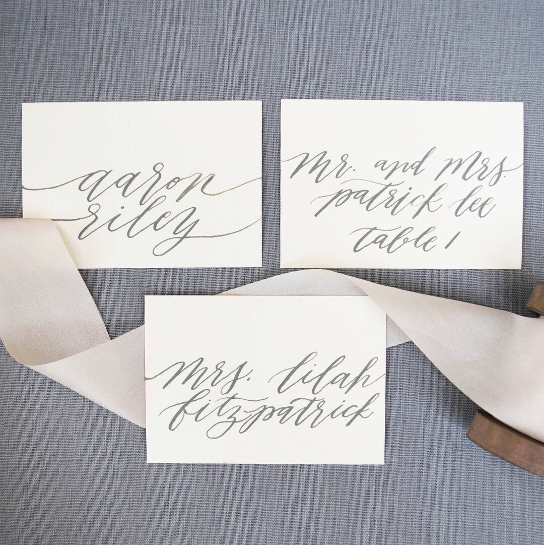 Wedding Place Cards Calligraphy Place Cards Place Card - Etsy