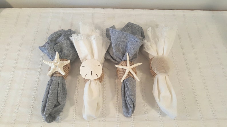 Set of Coastal Napkin Rings Nautical Table Decor Nautical - Etsy