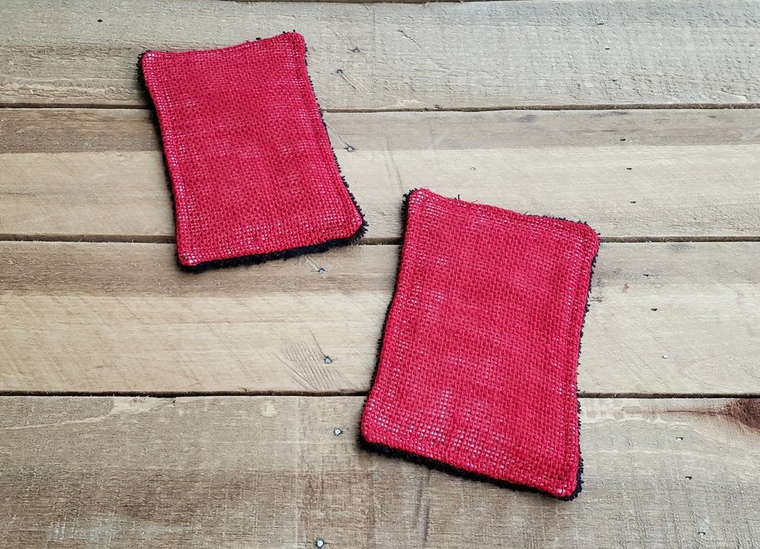Reusable Red Burlap Dish Scrubby: Eco-friendly Kitchen Sponge Set - Etsy