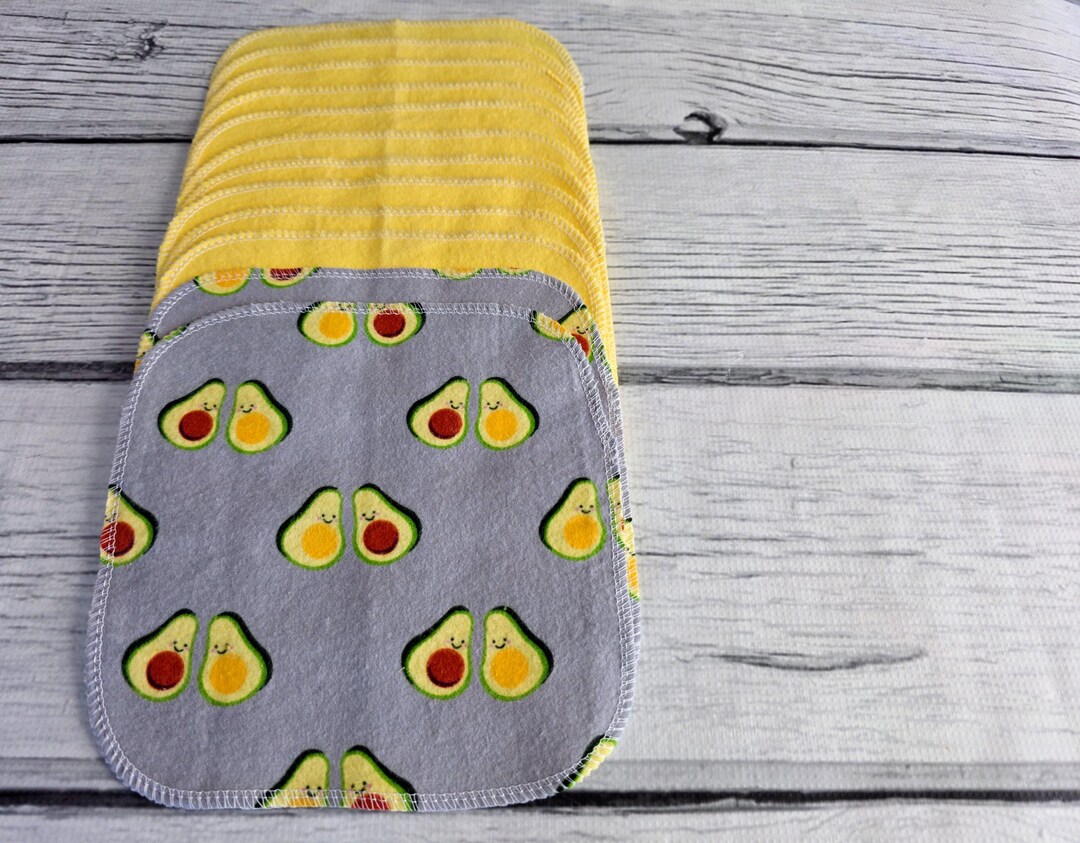 Flannel Cloth Baby Wipes, Reusable Zero Waste Nursery Wipes, Set of 12 ...