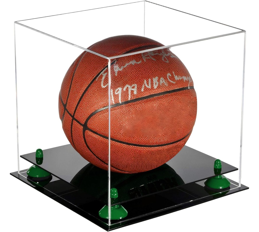 Deluxe Acrylic Full Size Basketball Display Case With Risers, Black ...