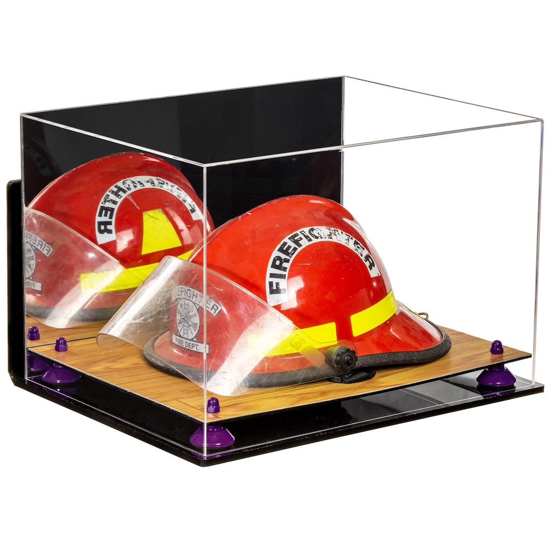 Acrylic Fireman's Helmet Large Display Case With Mirror, Wall Mount ...