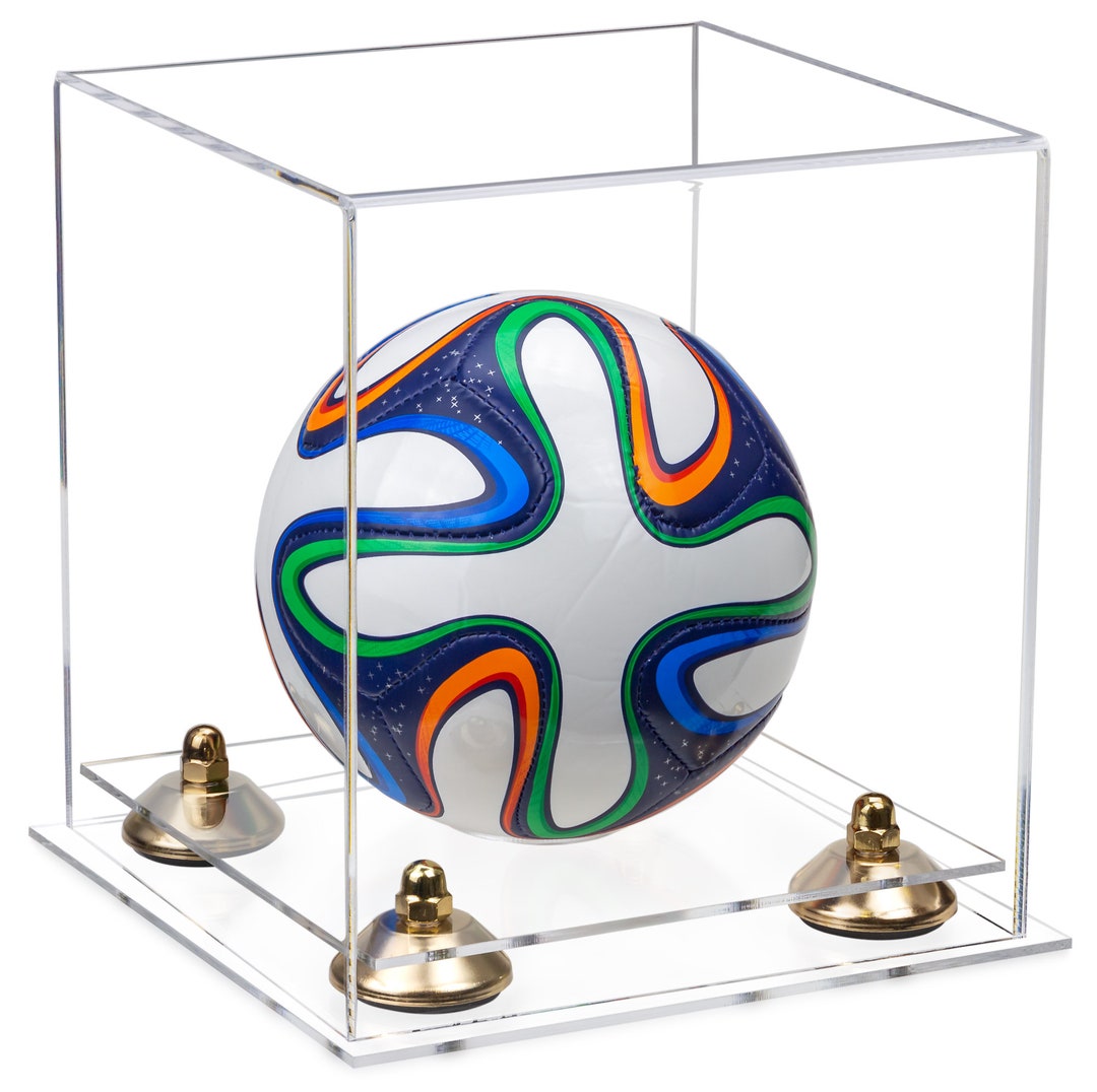 Clear Acrylic Mini - Miniature (not Full Size) Soccer Ball Display Case ...