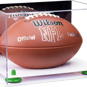 Deluxe Clear Acrylic Football Display Case With Risers and White Base ...