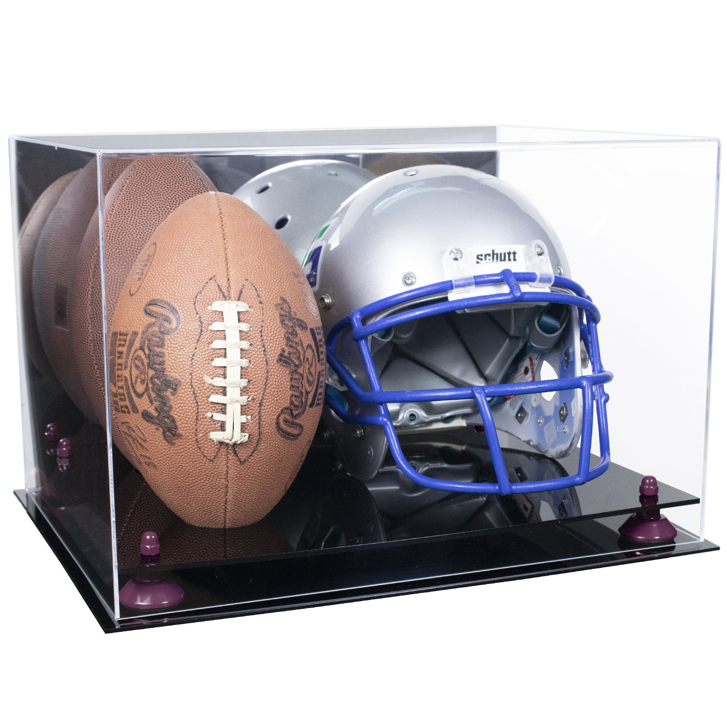 Double Football and Helmet Display Case Large Rectangle Box - Etsy