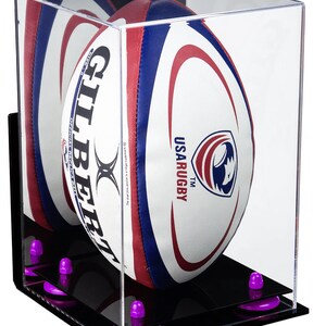 Deluxe Clear Acrylic Rugby Ball Display Case Vertical With Risers (A060 ...