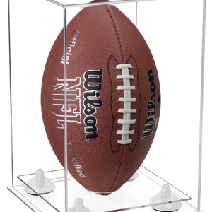 Clear Acrylic Football Display Case Vertical With Risers and Clear Base ...