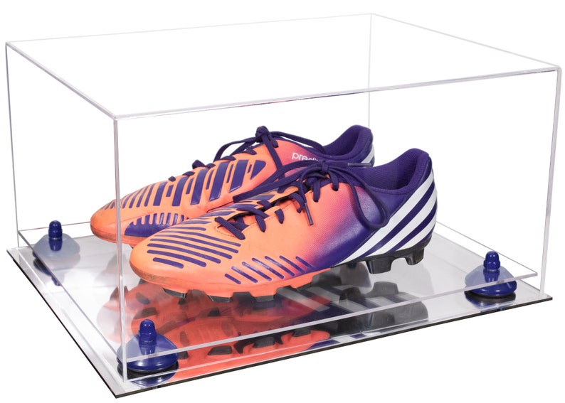 Clear Acrylic Shoe Pair Display Case for Soccer Cleats Football Cleats ...