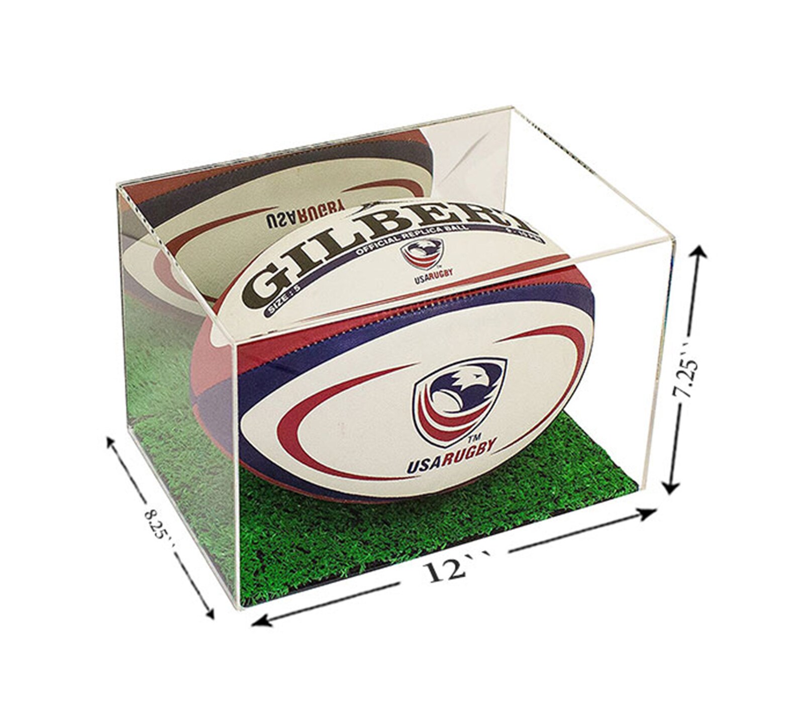 Deluxe Acrylic Rugby Ball Display Case With Green Turf Bottom (A018-TB ...