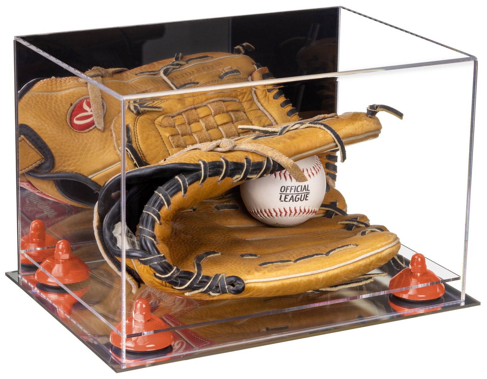 Acrylic Baseball Glove Display Case With Mirror Risers and - Etsy