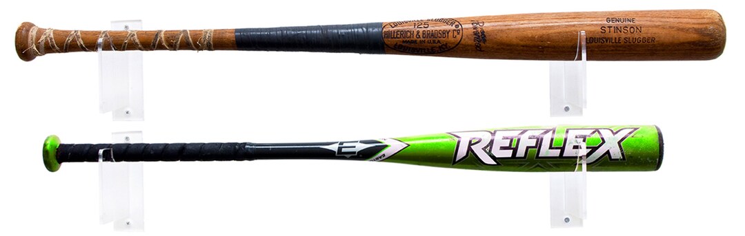 Clear Acrylic Baseball Bat Horizontal Wall Mounted Floating Shelf ...