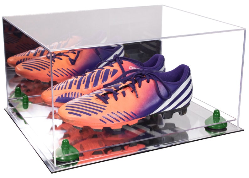 Clear Acrylic Shoe Pair Display Case for Soccer Cleats Football Cleats ...