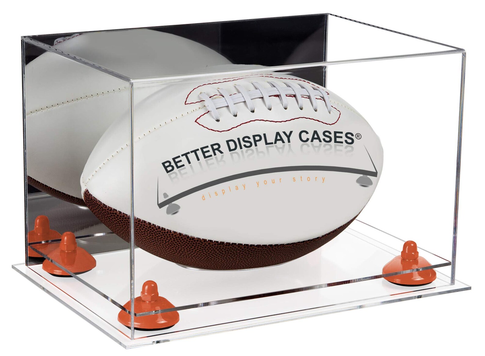 Acrylic Football Display Case With Mirror Risers and Clear - Etsy