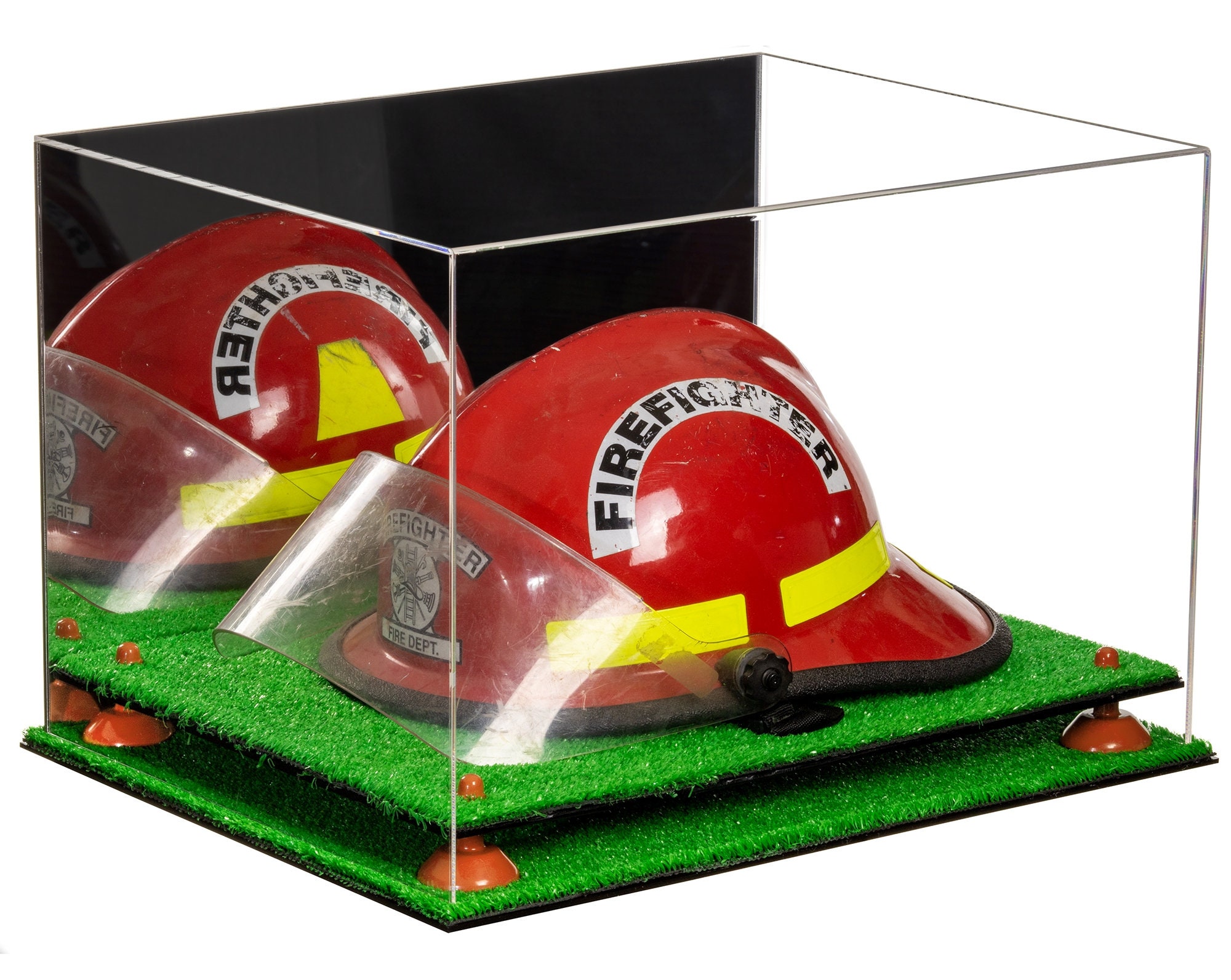 Fireman's Helmet Display Case - Large Rectangle Box With Clear Mirror ...