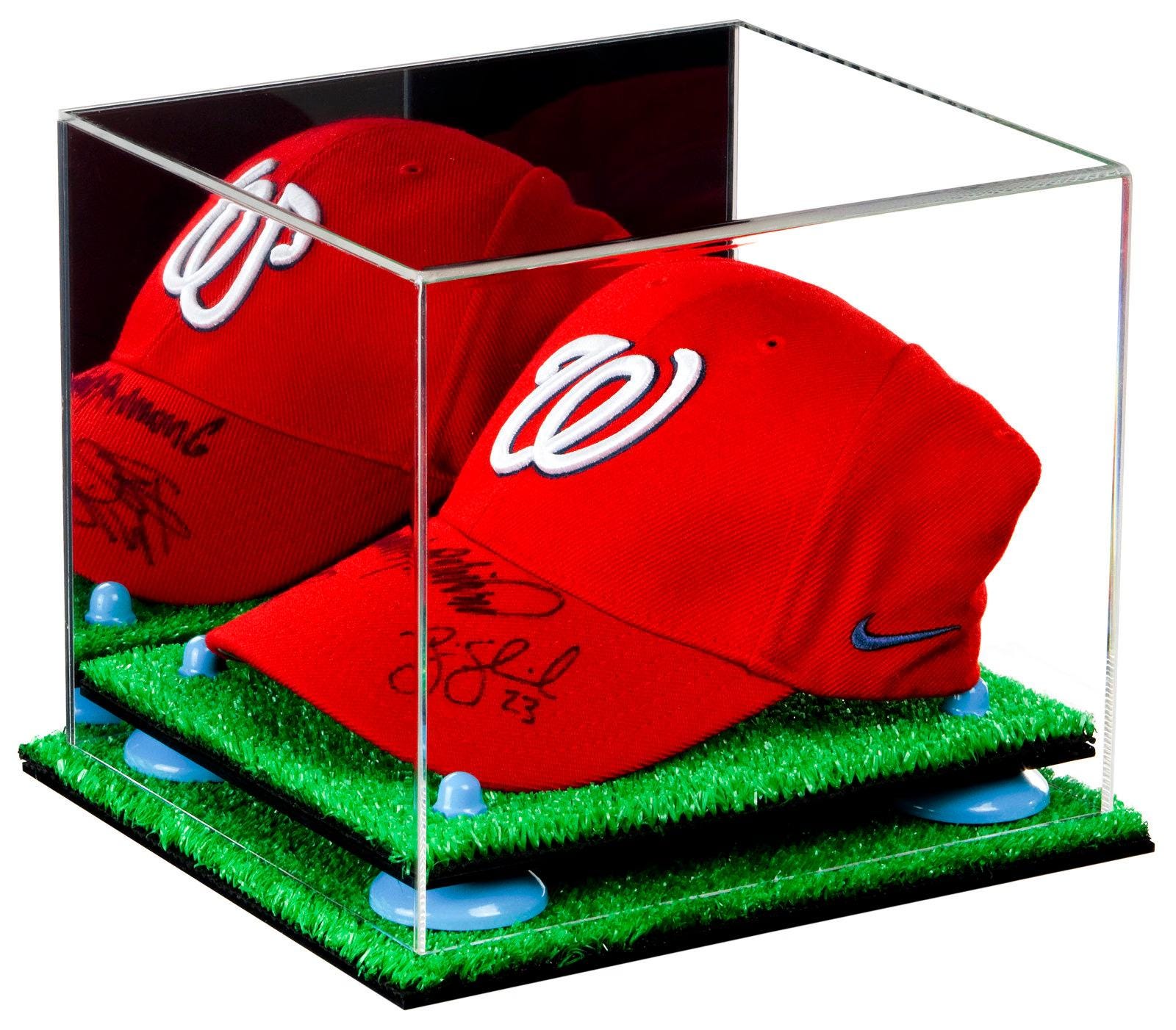 Clear Acrylic Baseball Cap Display Case With Risers and Turf Base (A006 ...