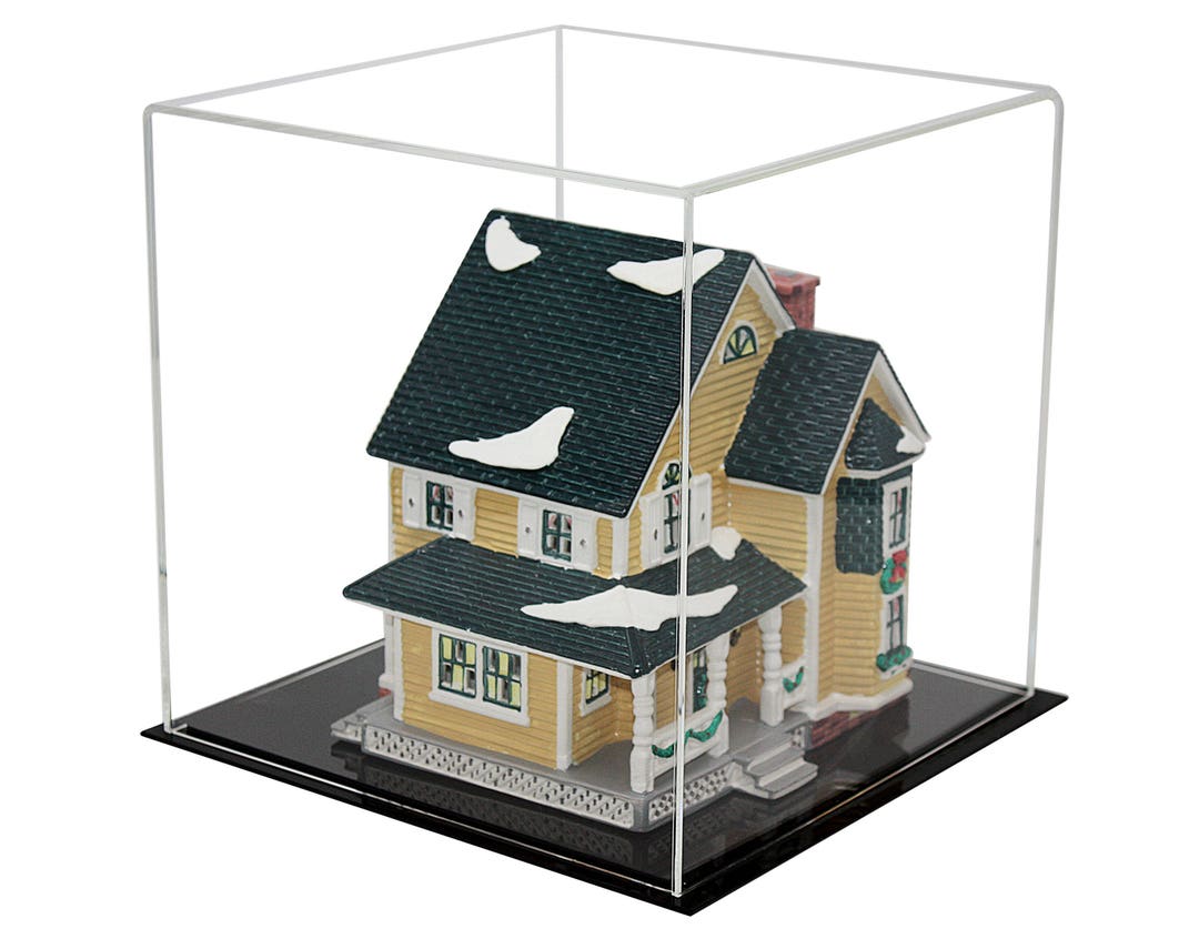 Acrylic Deluxe Display Case - Medium Square Box 9.75" X 9.75" X 9.75 ...