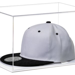 Acrylic Hat or Cap Display Case With Clear or Mirror, (black/white/turf ...