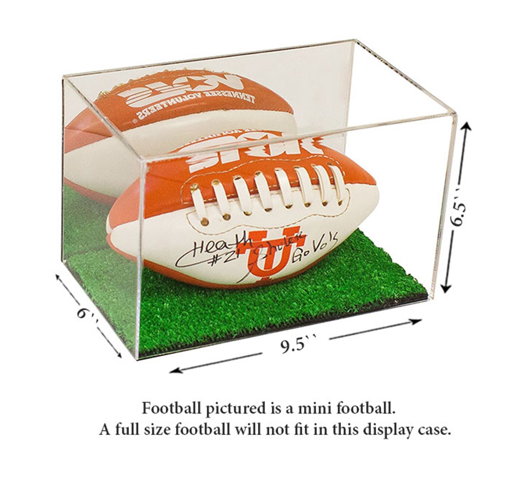 Deluxe Acrylic MINI - Miniature (not Full Size) Football Display Case ...