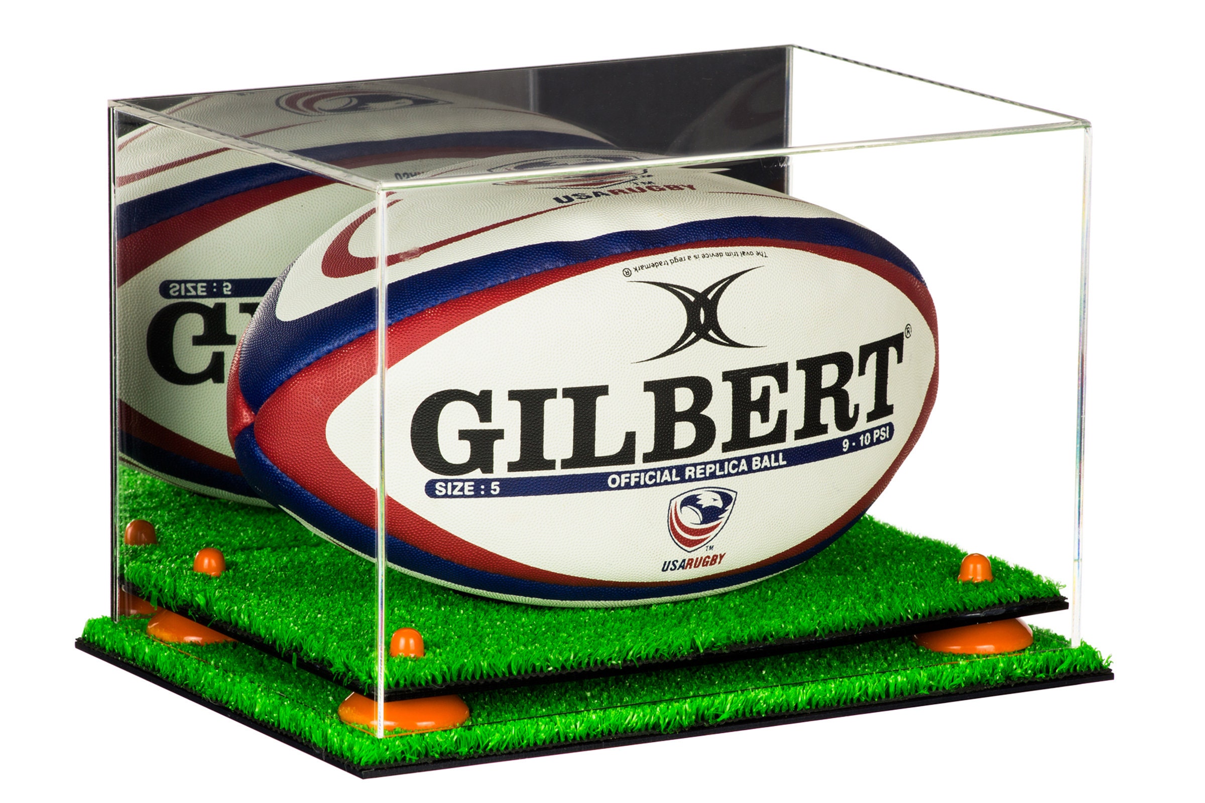 Acrylic Rugby Ball Display Case with Mirror Risers and Turf | Etsy