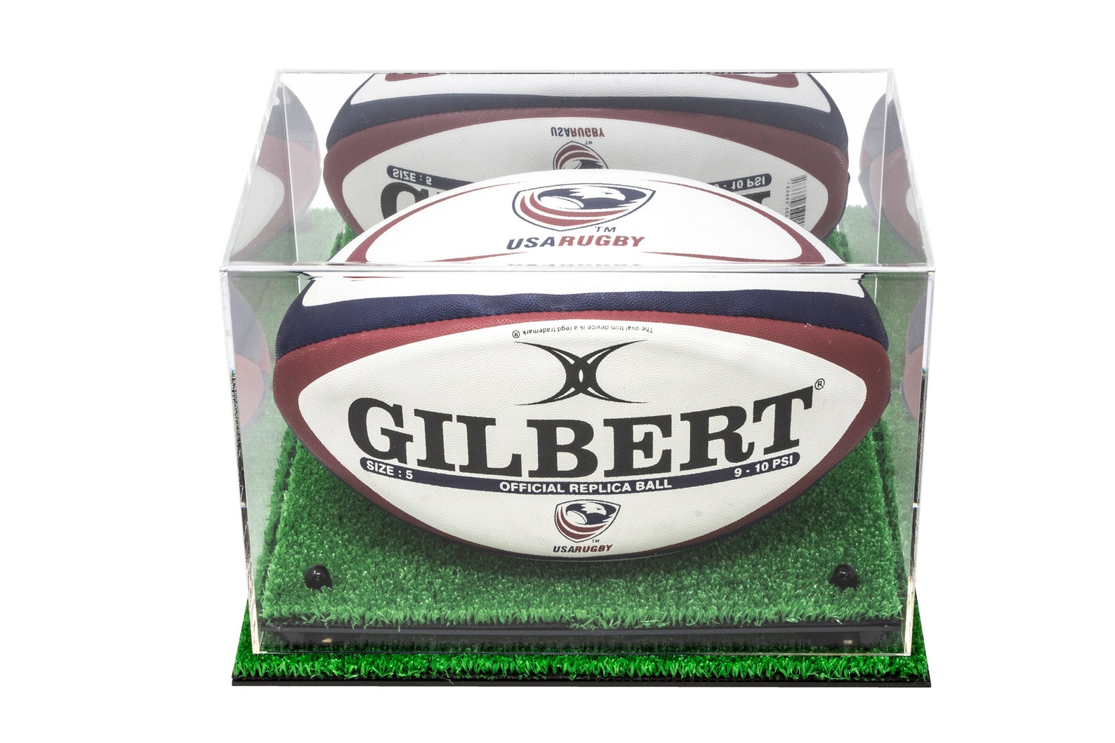 Acrylic Rugby Ball Display Case With Mirror Risers and Turf - Etsy