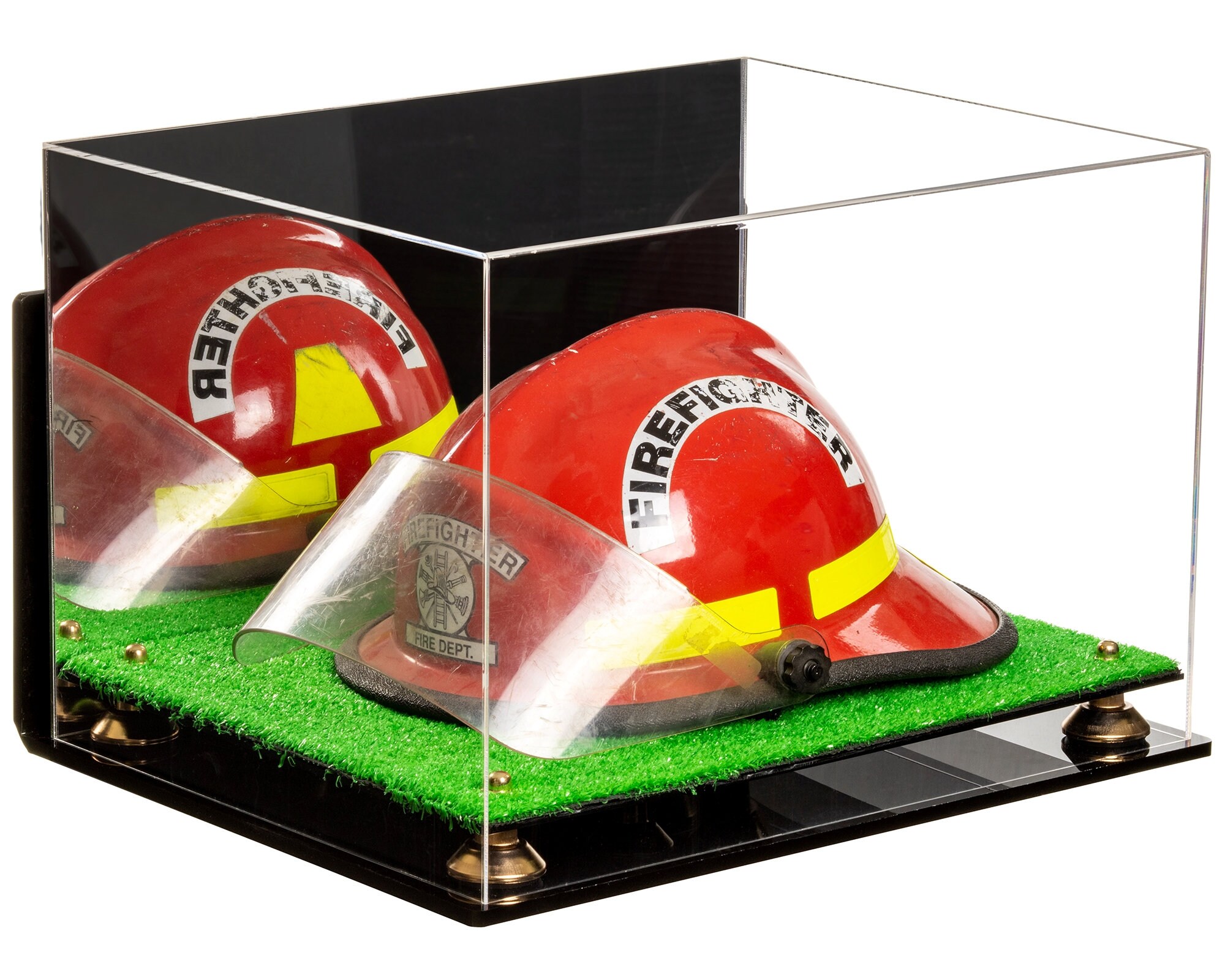 Fireman's Helmet Display Case - Large Rectangle Box With Clear Mirror ...