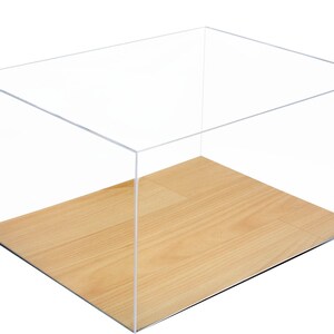 Deluxe Acrylic Display Case With Simulated Wood Floor - Etsy