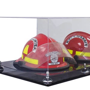Acrylic Fireman's Helmet Large Display Case With Mirror, Wall Mount ...