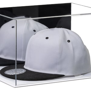 Acrylic Hat or Cap Display Case With Clear or Mirror, (black/white/turf ...