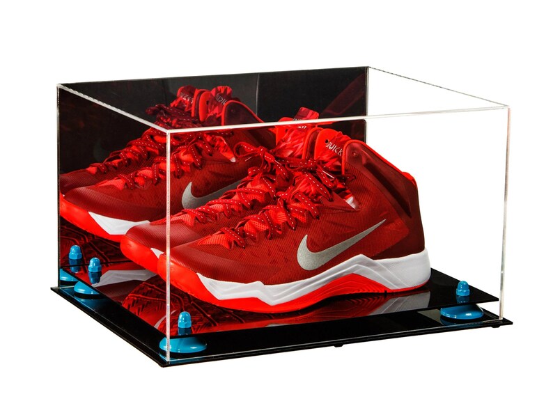 Clear Acrylic Basketball Shoe Pair Display Case With Risers and Black ...