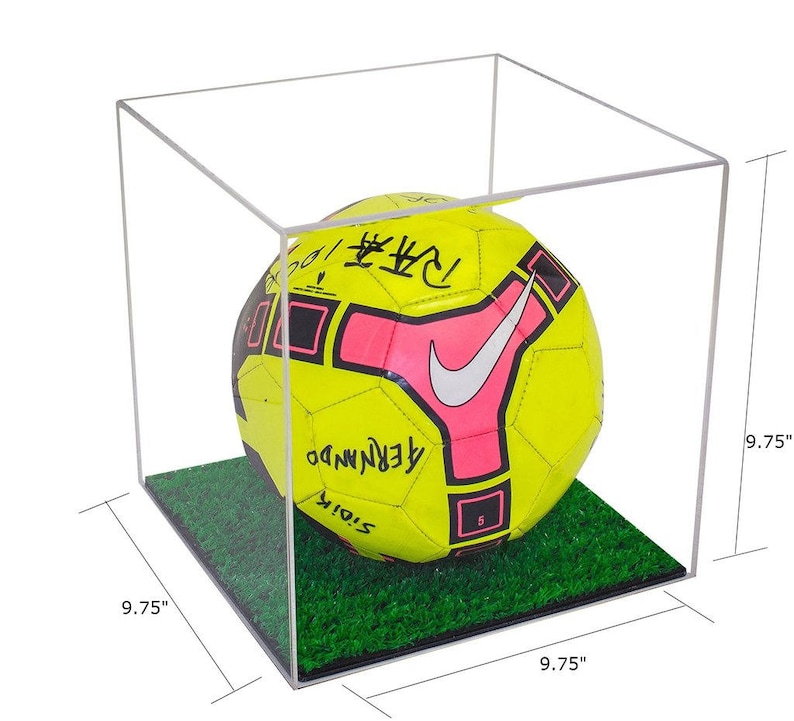 Deluxe Acrylic Full Size Soccer Ball Display Case With Turf Floor (A007 ...