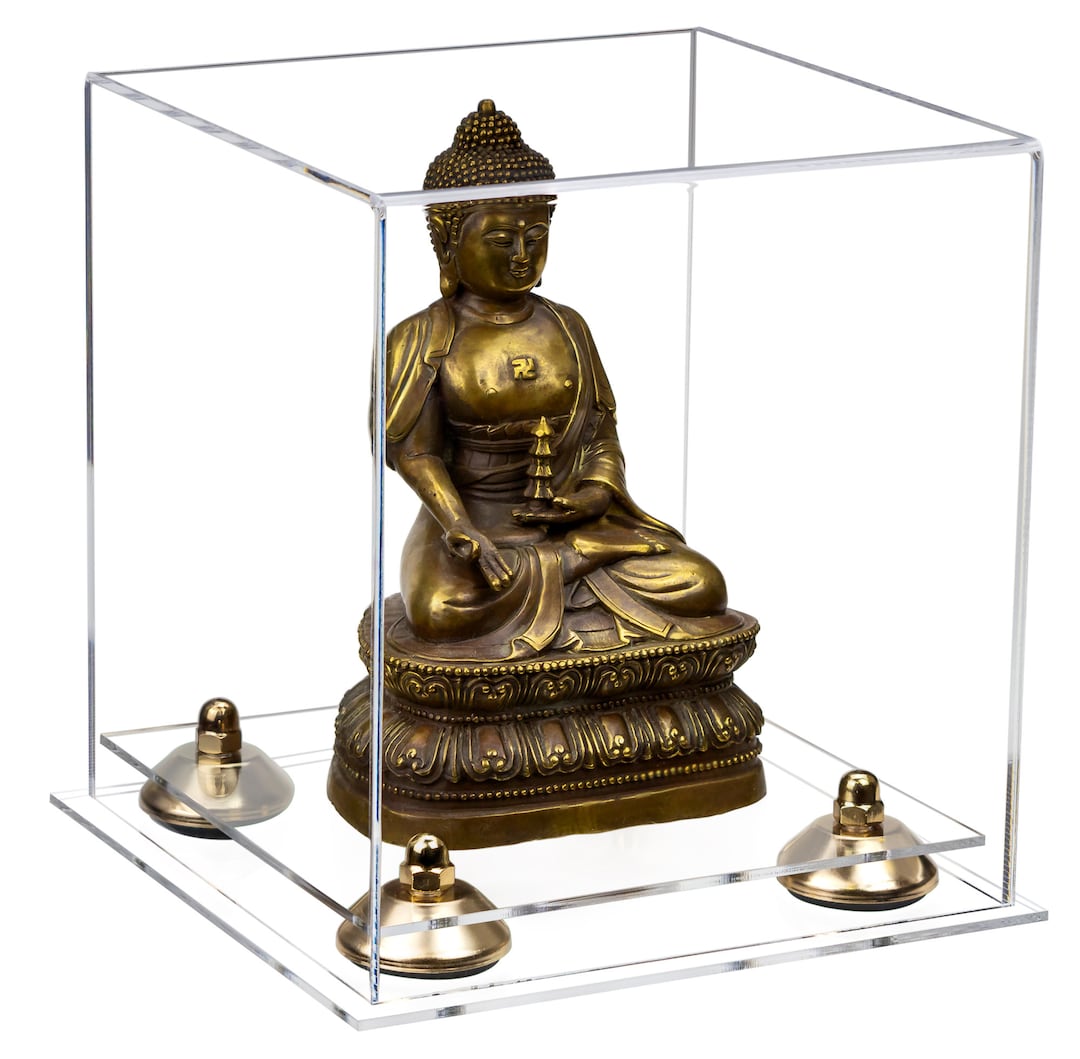 Versatile Acrylic Clear Display Case - Small Rectangle Box With Risers ...