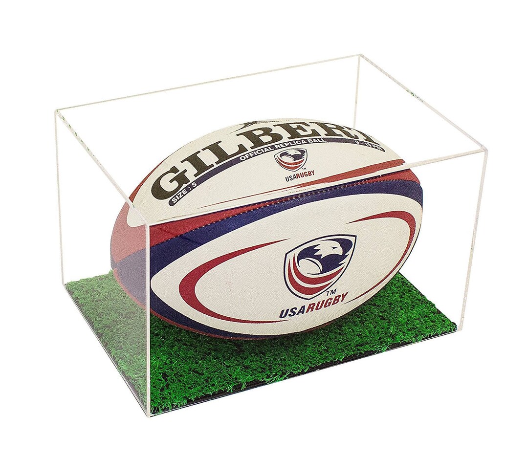 Deluxe Acrylic Rugby Ball Display Case With Green Turf Bottom (A018-TB ...