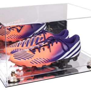 Clear Acrylic Shoe Pair Display Case for Soccer Cleats Football Cleats ...