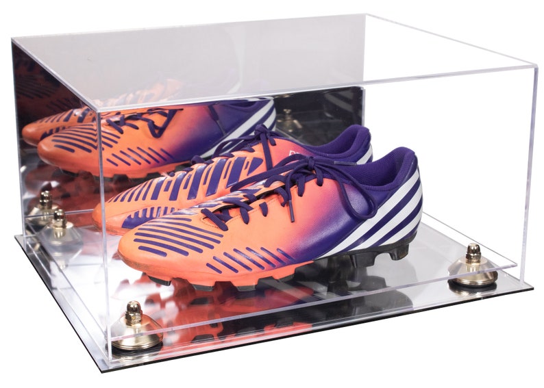 Clear Acrylic Shoe Pair Display Case for Soccer Cleats Football Cleats ...
