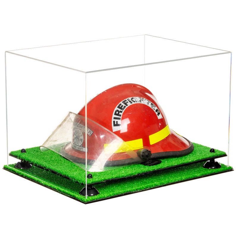 Fireman's Helmet Display Case - Large Rectangle Box With Clear Mirror ...